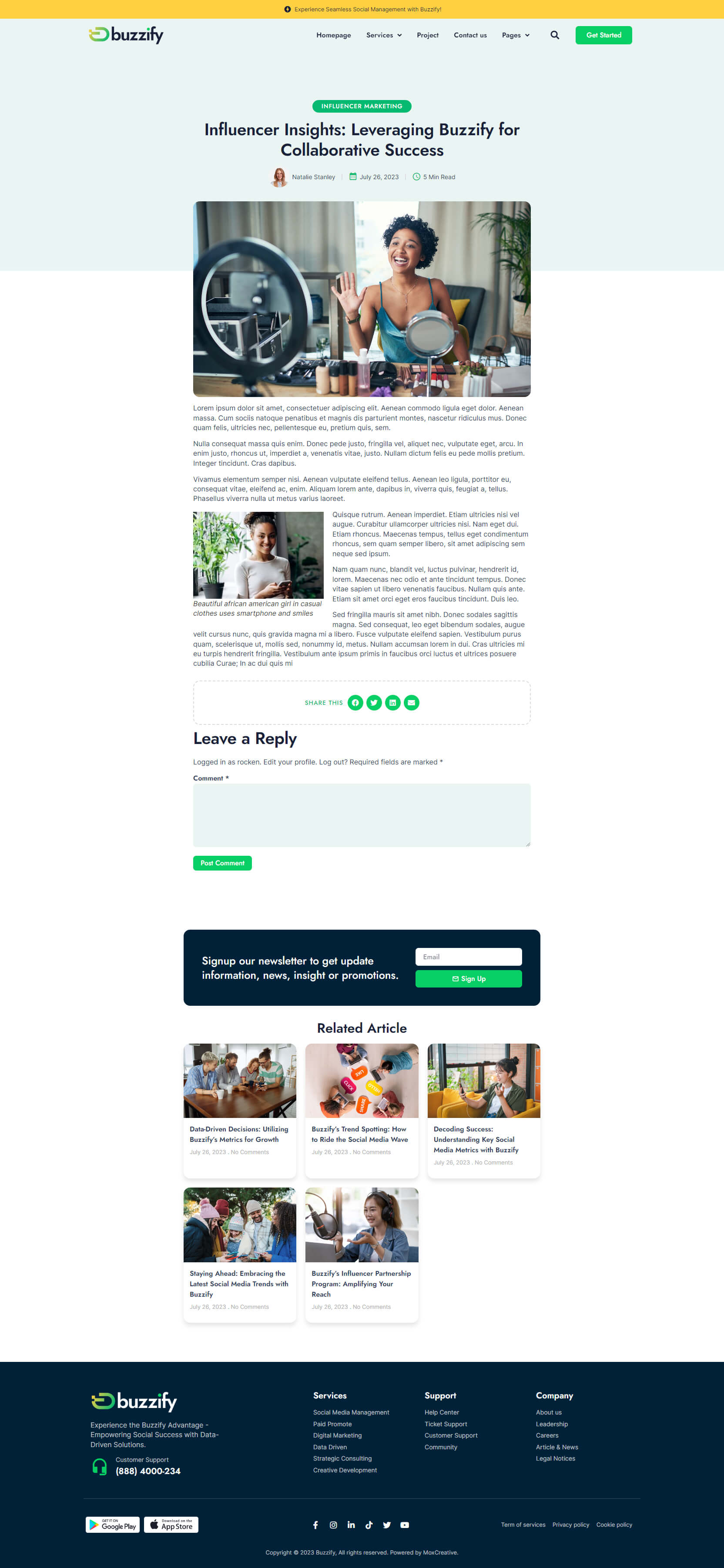 Buzzify - Social Media Marketing Agency Elementor Template Kit by moxcreative